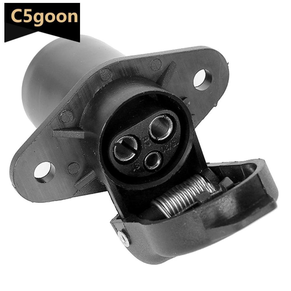 C5GOON 12V 3 Pin 3 Pole Plug-in Trailer Socket Connectors Round Trailer ...