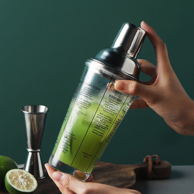 Half Room Shaker Cup Set with Scale Stainless Steel Shaker Milk Tea ...