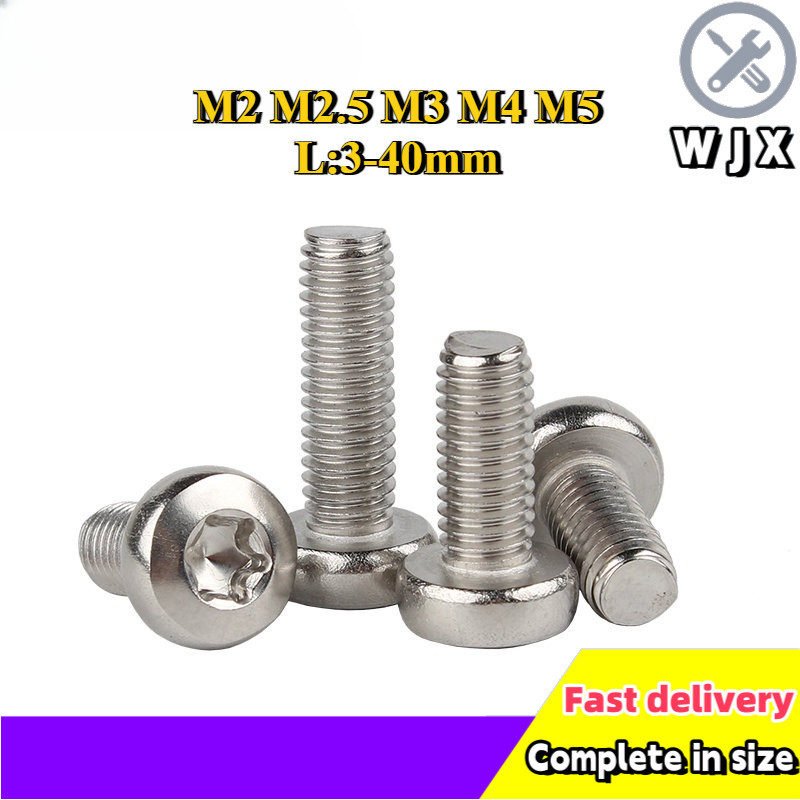 M2 M2.5 M3 M4 M5 304 Stainless Steel Torx Anti-theft Screw Round Head Screw Without Needle With ...
