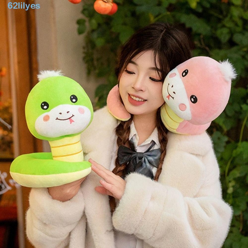 LILYES Snake Plush Doll, Coiled Sticking Tongue Snake Plush Toy, Cute ...