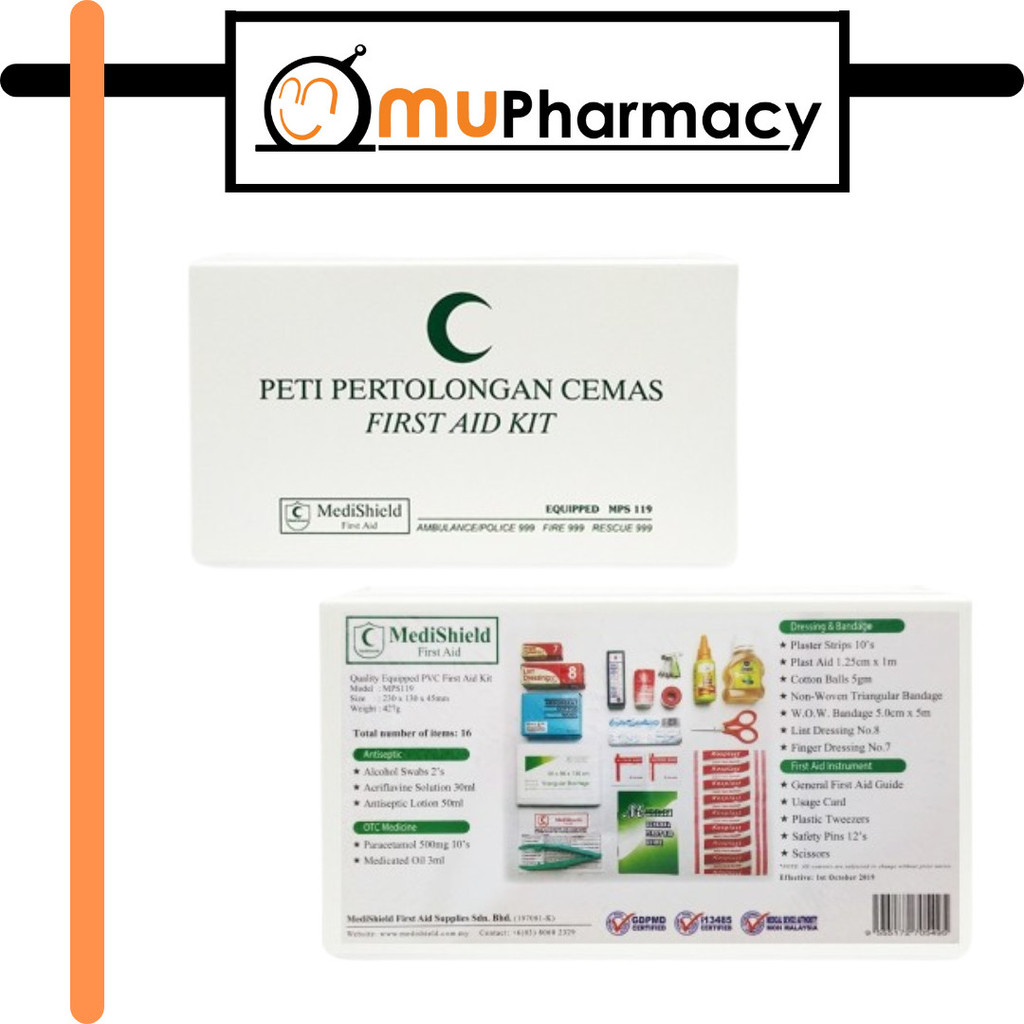 MEDISHIELD EQUIPPED FIRST AID KIT 119 | Shopee Malaysia