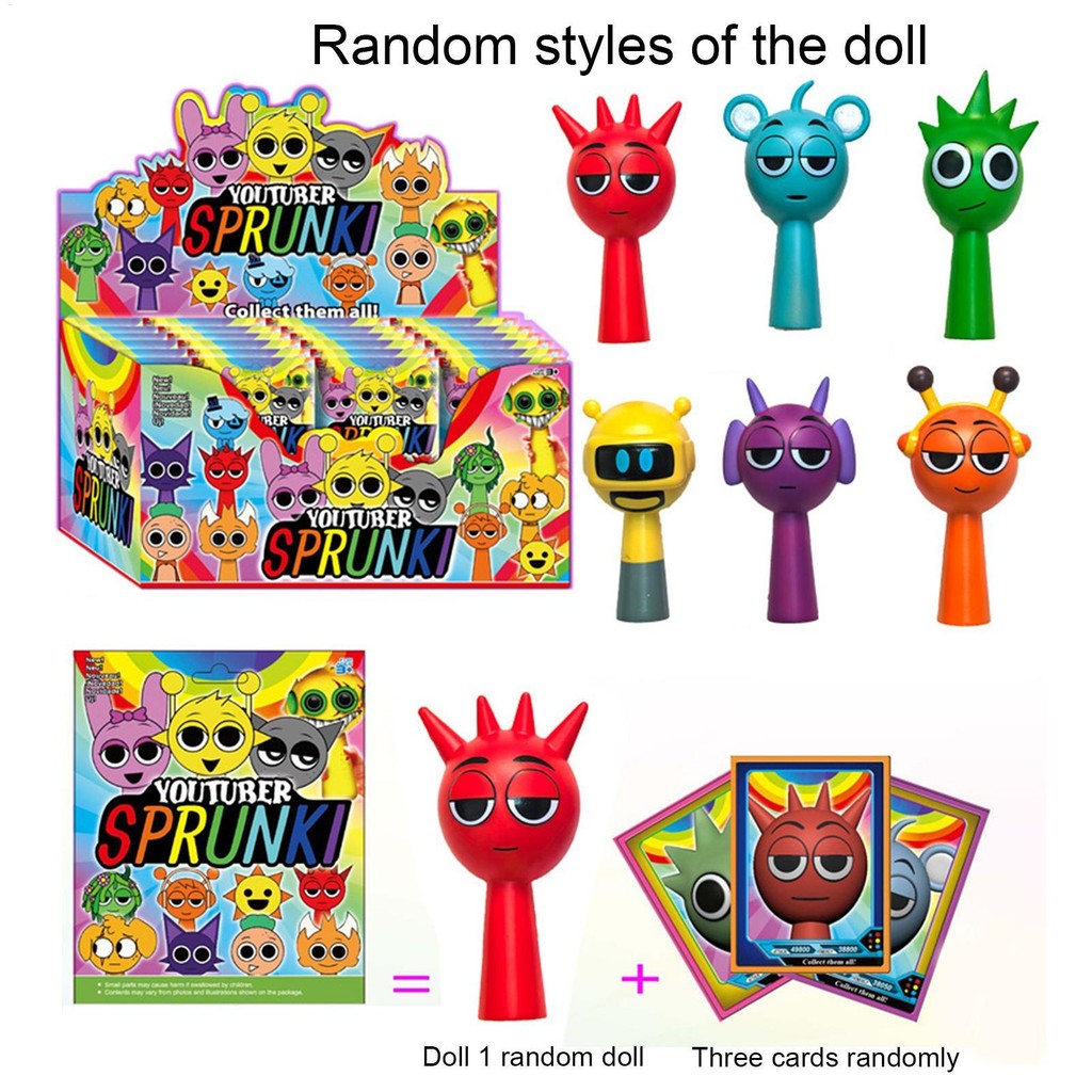 9cm Sprunki Blind Box Rhythm Box Game Model Doll With 3 Cards abbermy ...