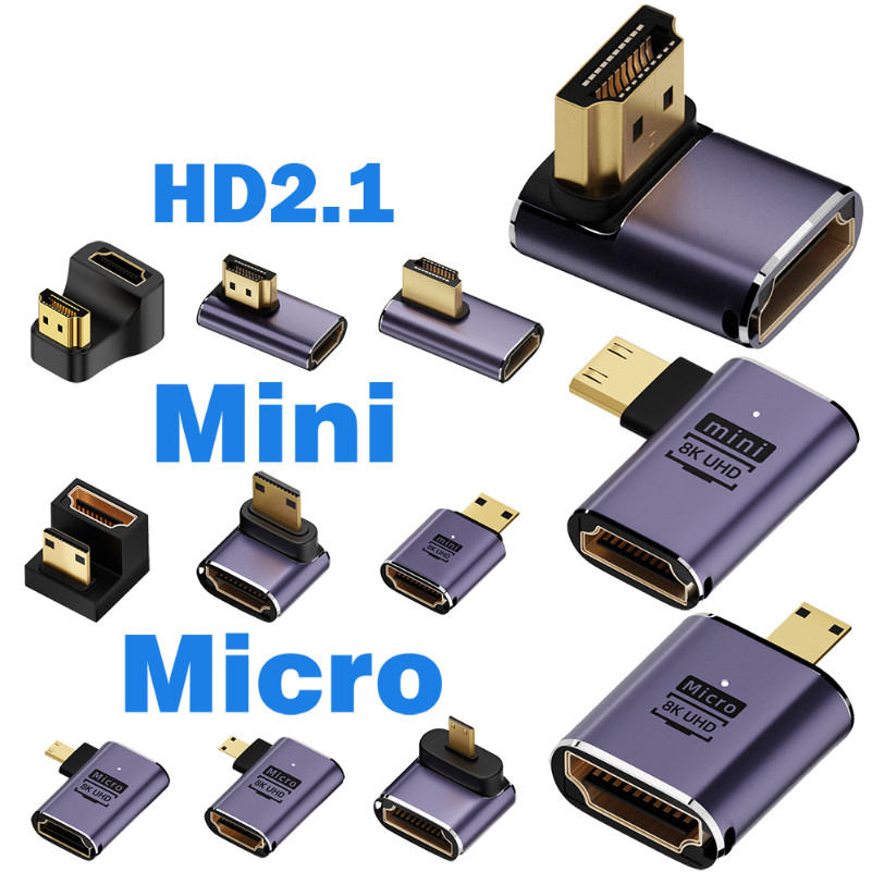 HDMI-compatible Cable Adapter mini micro hdmi to HDMI 2.1 Converter ...