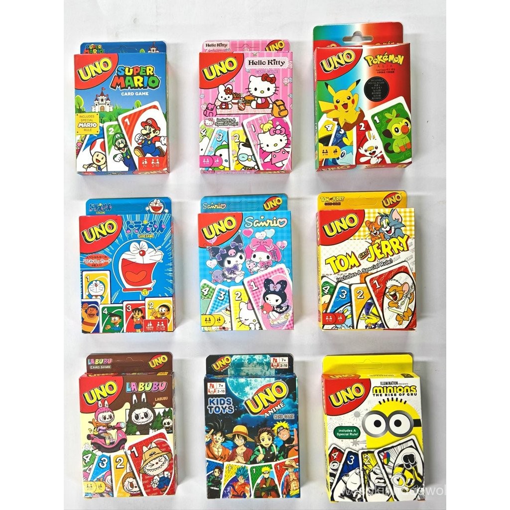 Cartoon Cartoon UNO Solitaire Board Game Minions Pikachu Sanrio Party ...