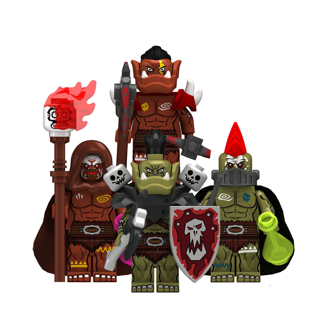 Small particle toys Medieval series of orc building blocks minifigures ...