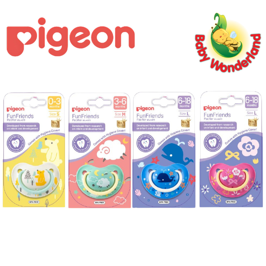 Pigeon Soother Funfriends Pacifier (Bear/Sheep/Whale/Flower) | Shopee ...