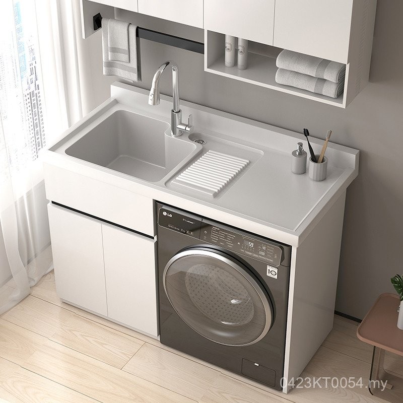 With Washboard Companion Laundry Counter Basin Cabinet Combination ...