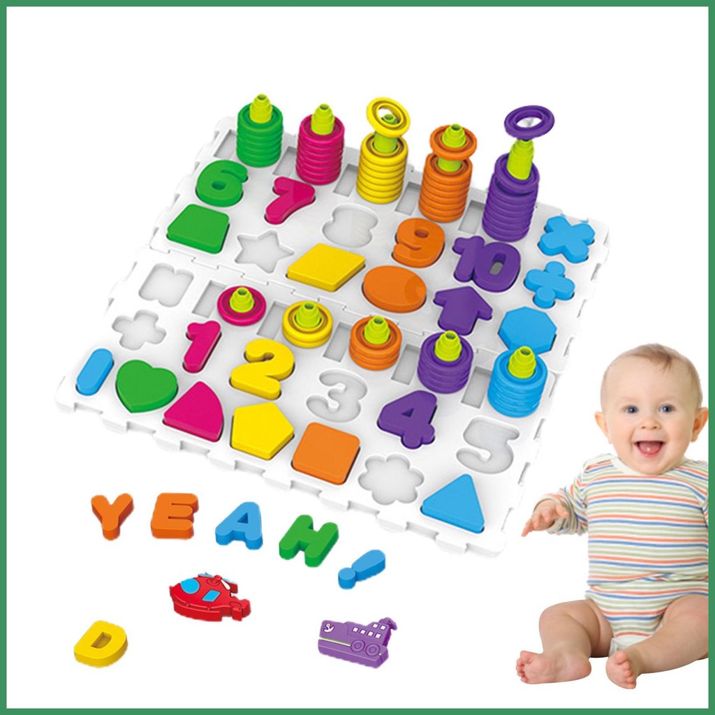 Alphabet Number Shape Puzzles Funny Letter Number Matching Board Game ...