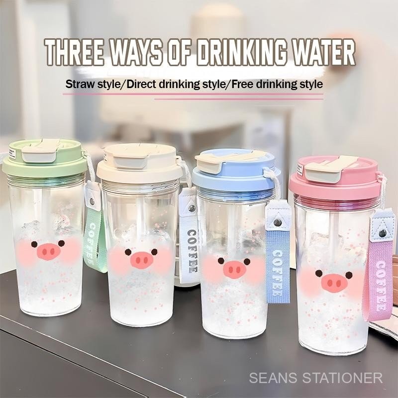 500ml Student cups personality campus home compact portable cups cute ...