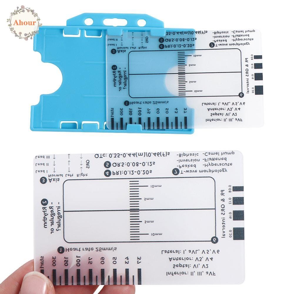 AHOUR ECG 7 Step Ruler Card, Interpretation Portable Pocket Ecg/Ekg Reference Guide, Protective ...