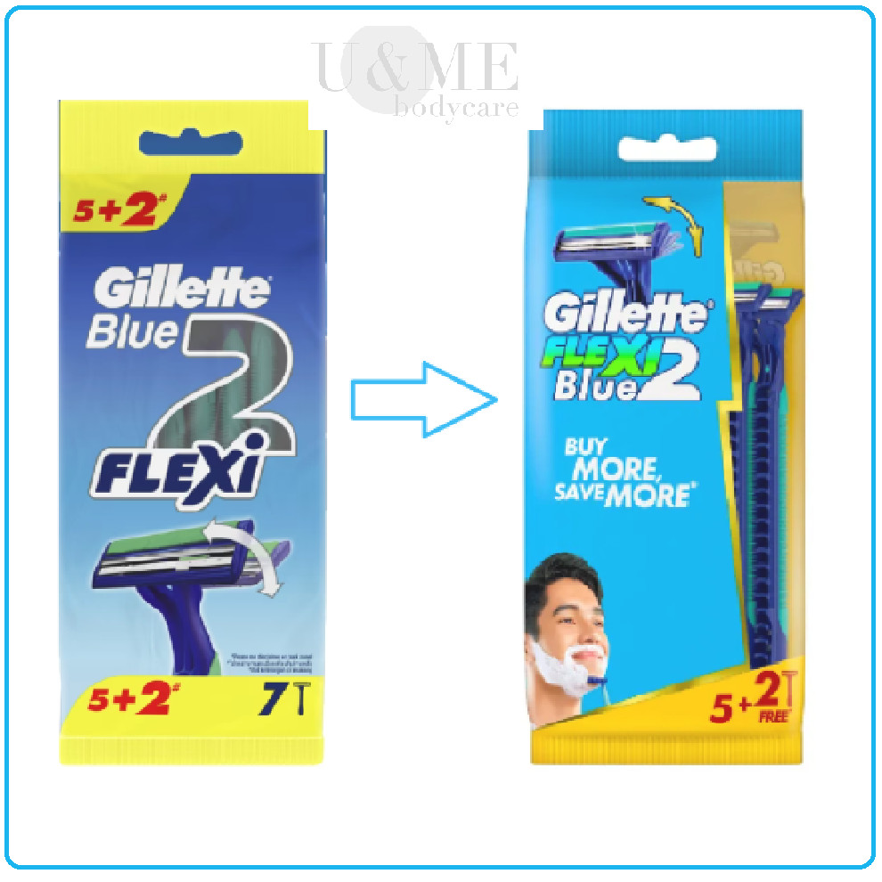 Gillette Men Blue 2 Flexi Disposable Razors 15 (Fixed Head) | Shopee ...