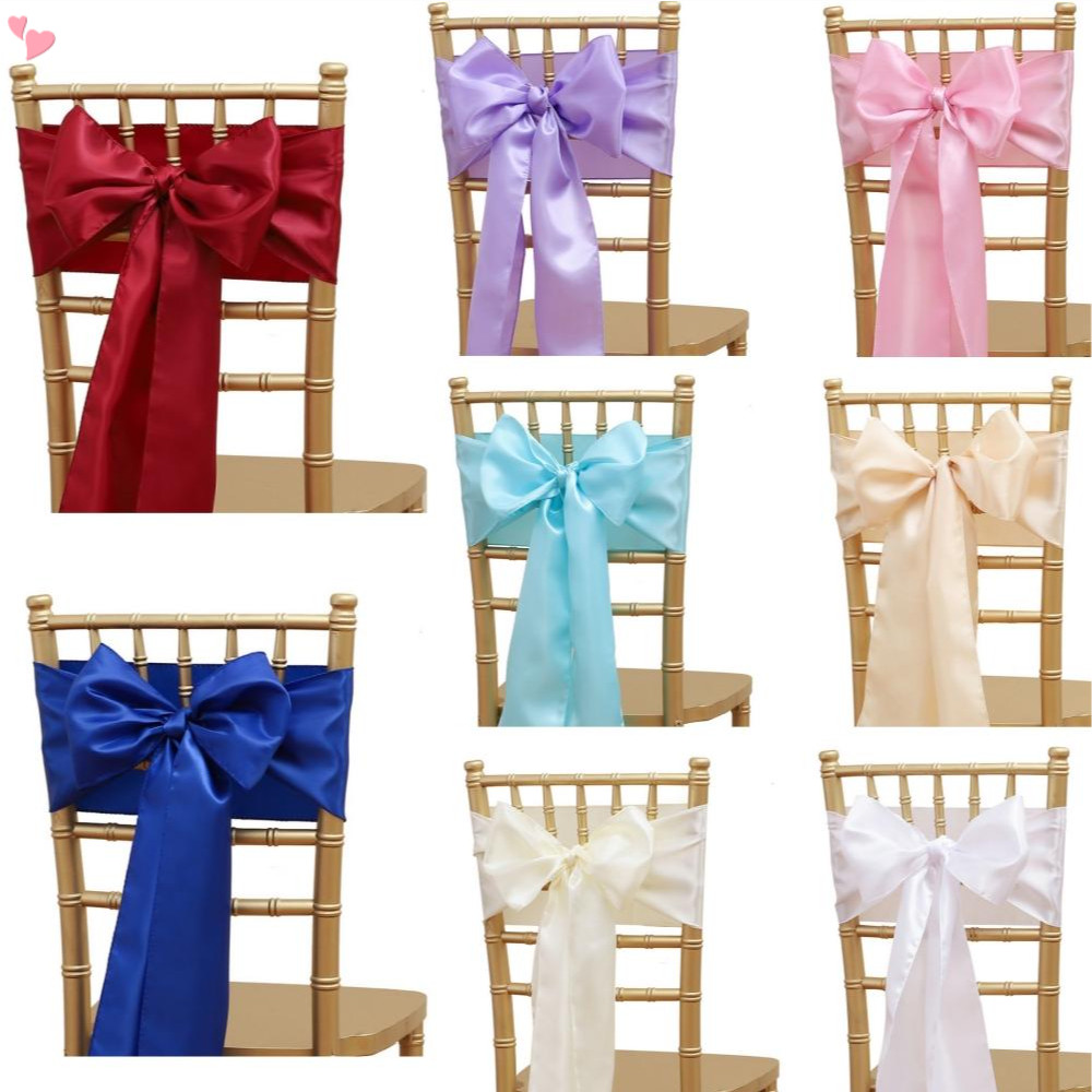 Satin Chair Sashes Bows 7 X 108 Inch Universal Chairs Ribbons for ...