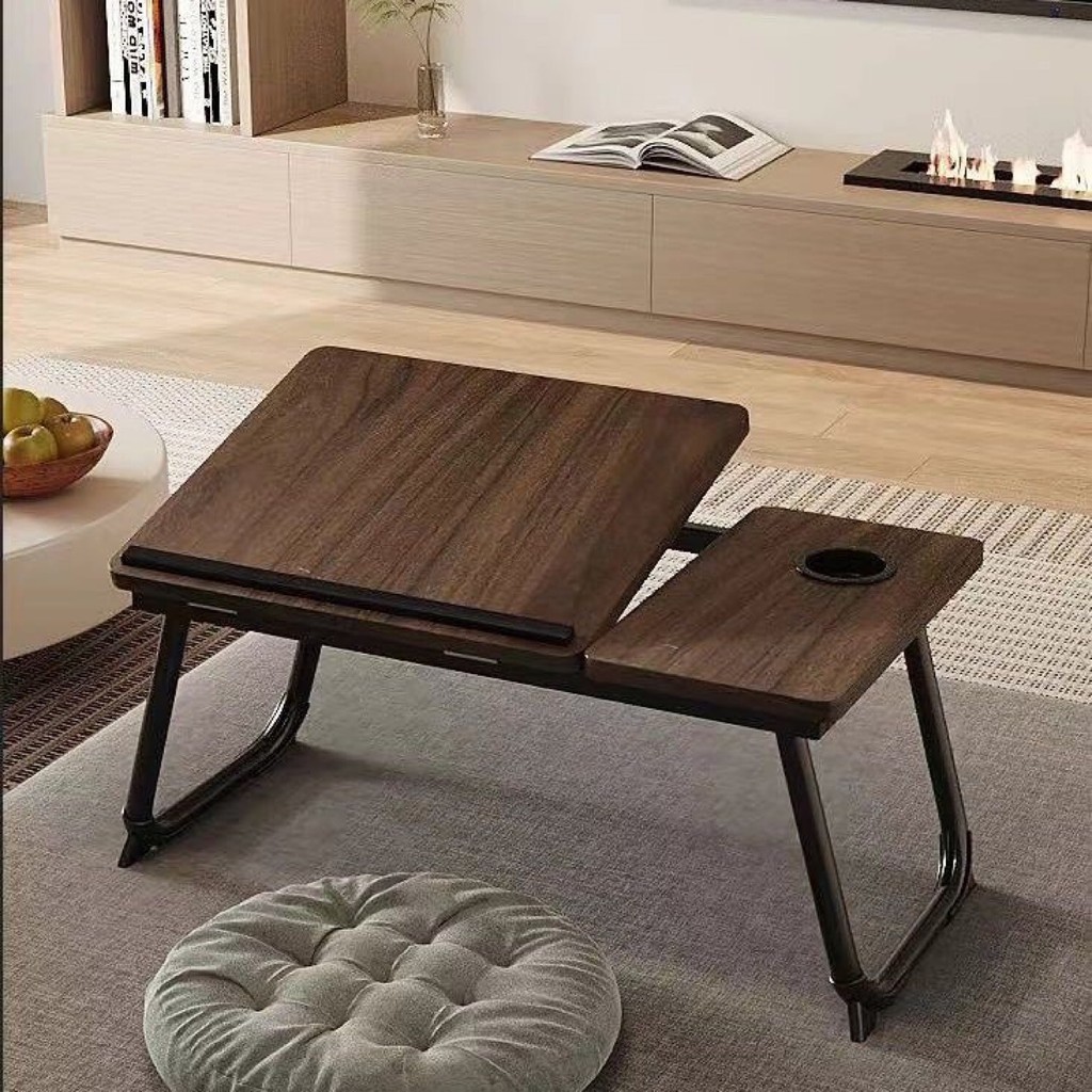 Liftable Bed Small Table with Cup Holder Computer Folding Table Simple ...