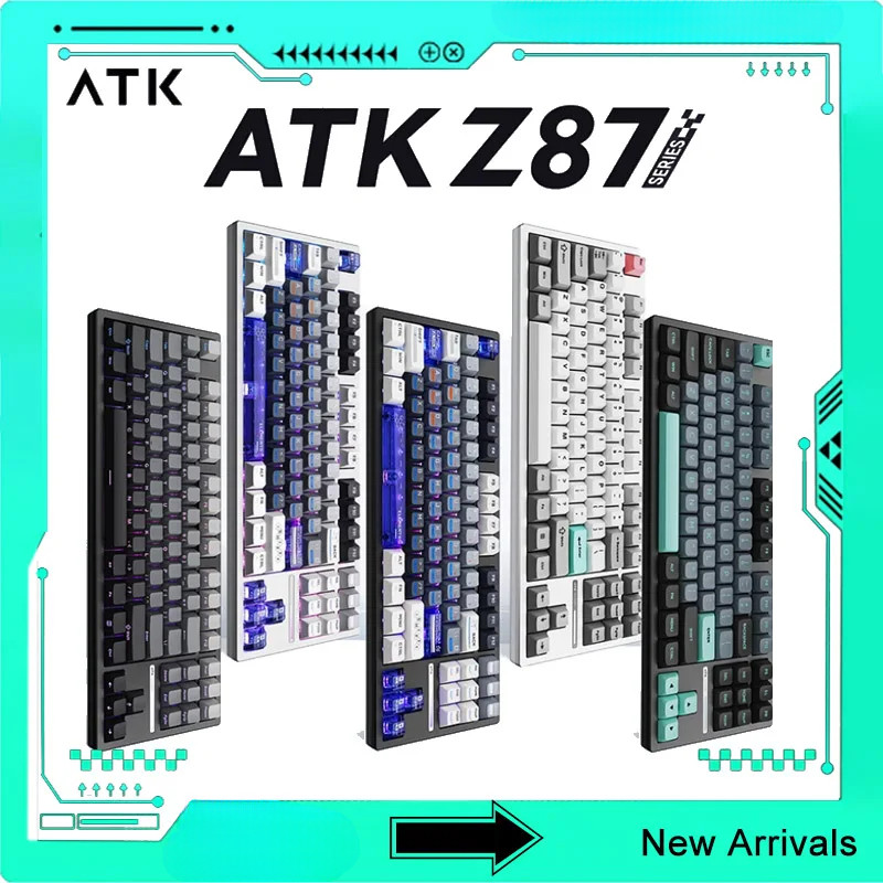 ATK Z87 PRO Mechanical Keyboard Semi Aluminum Alloy Bluetooth Wireless ...