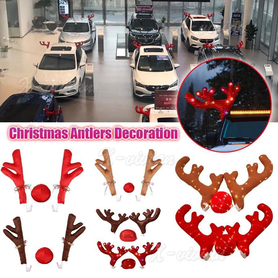 Deer Antlers for Car Reindeer Antlers Auto Christmas Decoration ...