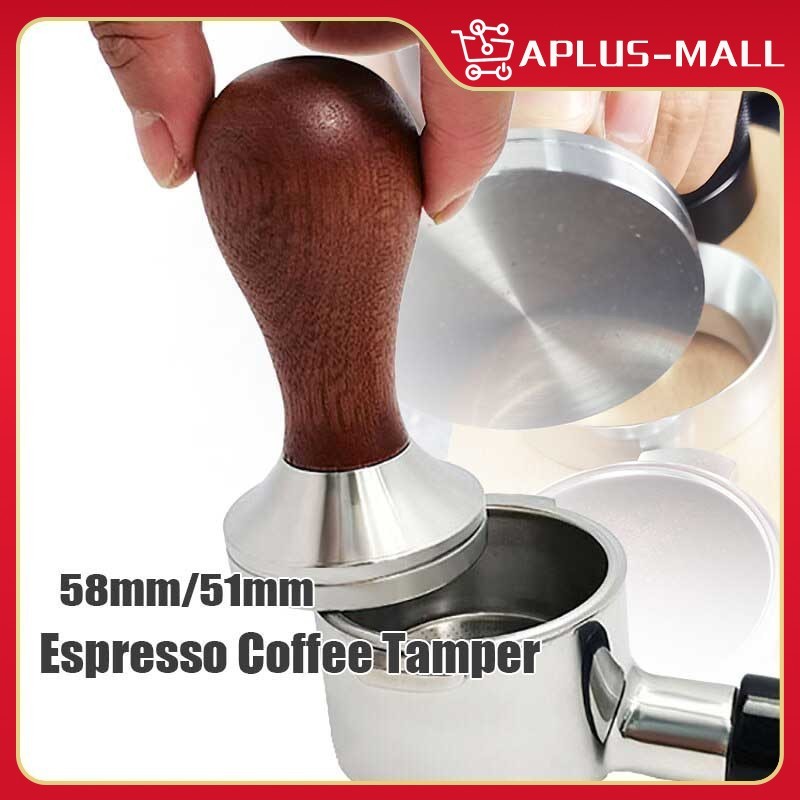 51/58mm Coffee Flat Tamper Stainless Steel Base Barista Tamper Coffee ...