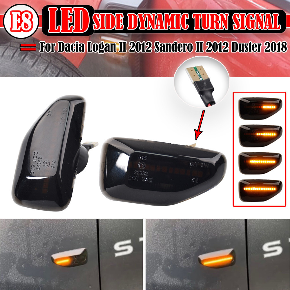 For Renault Dacia Duster Logan II Sandero Led Side Marker Fender ...