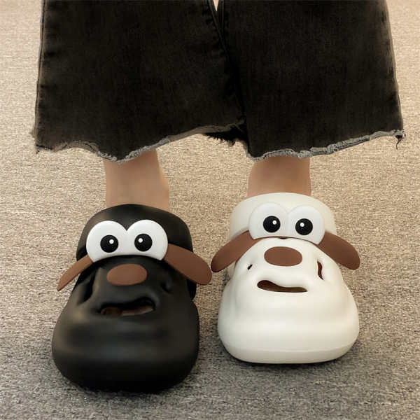 crocs women crocs Versi Korea kartun tapak tebal tinggi Baotou lubang ...