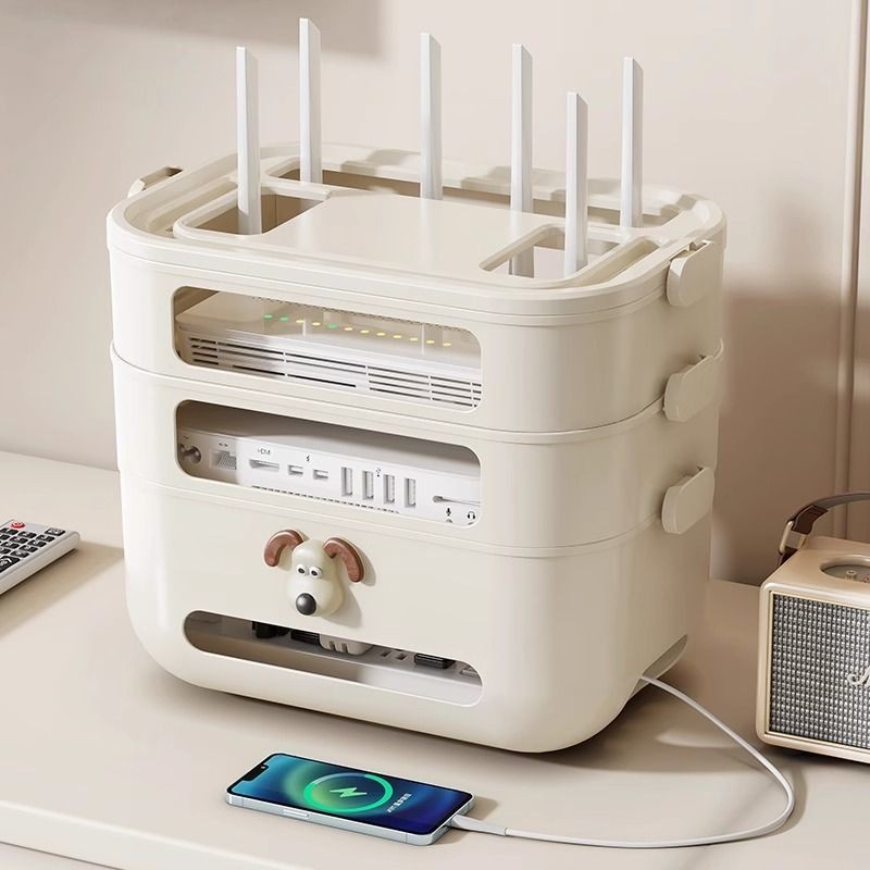 Wifi Router Storage Box TV Top Box Light Cat Shelf Socket Power Socket ...