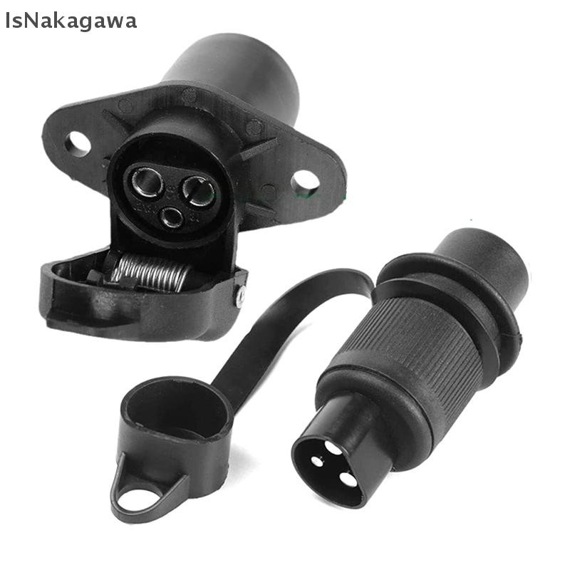 IsNakagawa 12V 3Pin Socket Trailer Adapter Power Cord Socket Connector ...