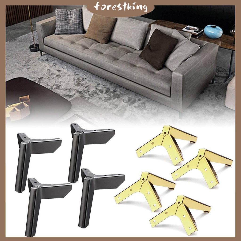 4Pcs Metal Furniture Legs 3.94inch Height Triangle Furniture Feet Heavy ...