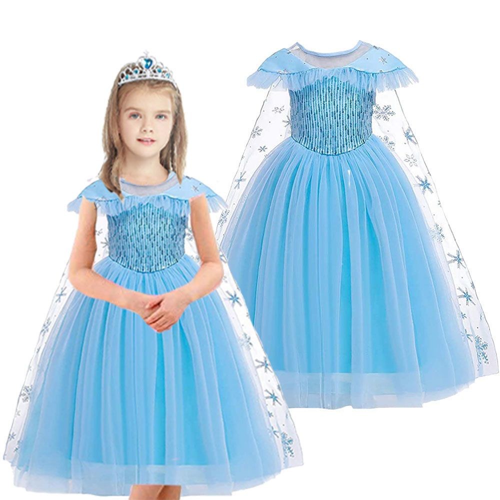 Ice Princess Dress Little Girl Elsa Dress Birthday Party Masquerade ...