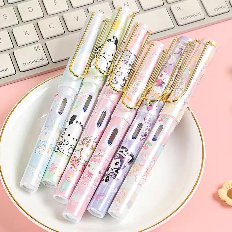 Sanrio Fountain Pen Replaceable Ink Sac Student Correct Posture Writing ...