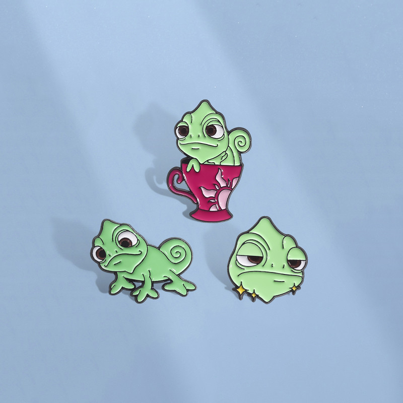 Cartoon Fairy Tale World Princess Chameleon Brooch Anime Movie Pin ...