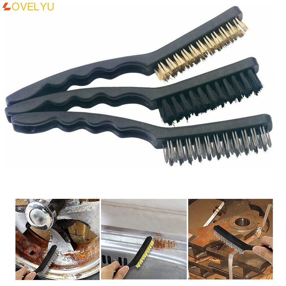 Mini Wire Brush Brass Nylon & Steel Brushes Rust Remover Cleaning ...