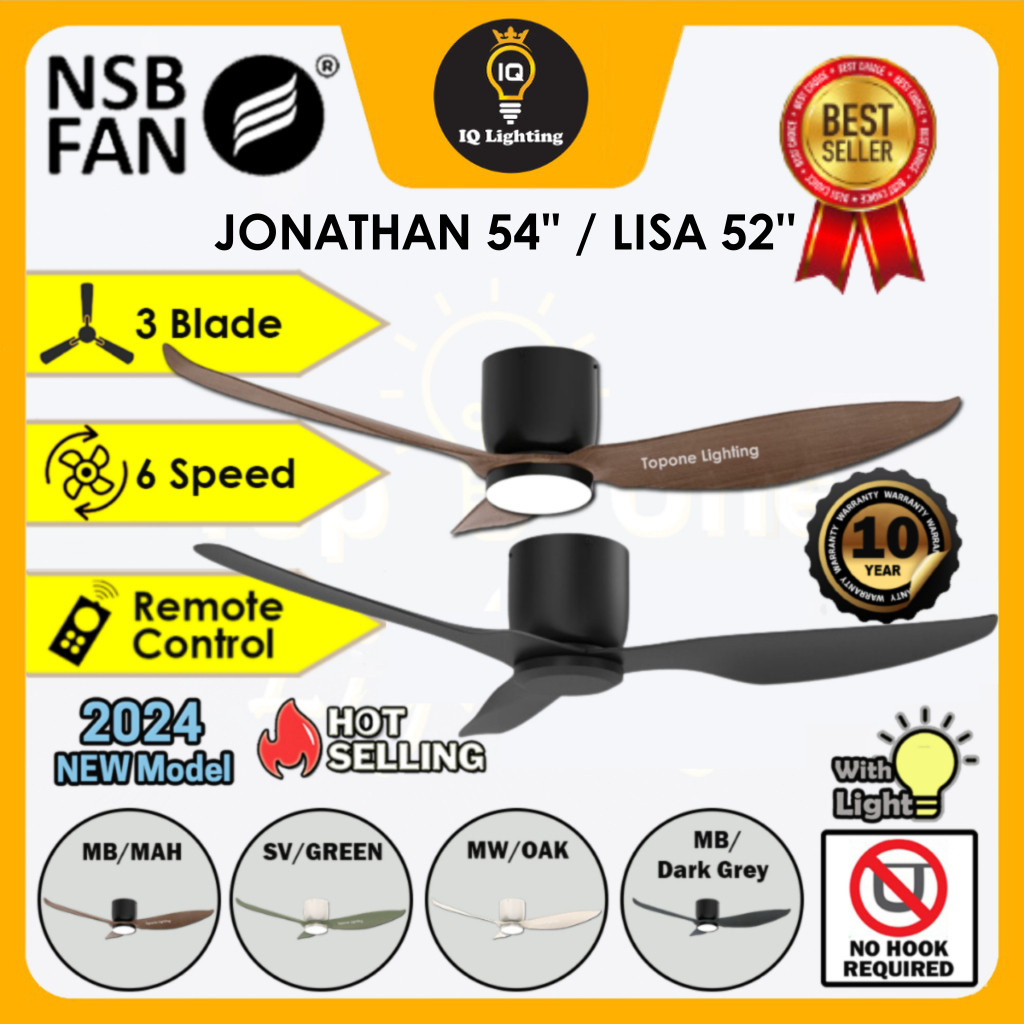 🔥NEW🔥 NSB JONATHAN 54" / NSB LISA 52'' DC Motor 3 Blade With Remote ...