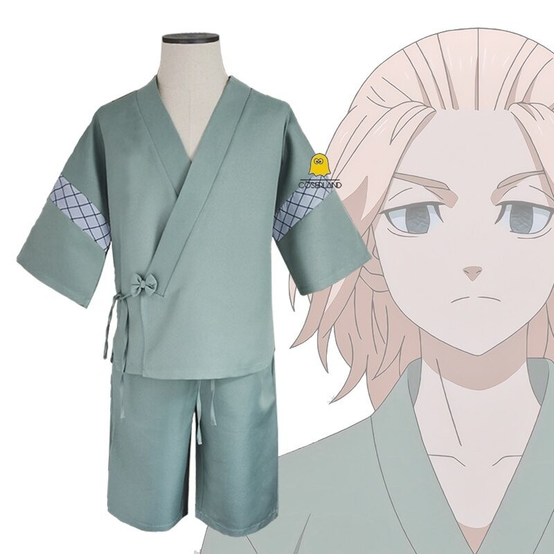 Anime Tokyo Revengers Mikey Green Kimono Shorts Manjiro Sano Cosplay ...