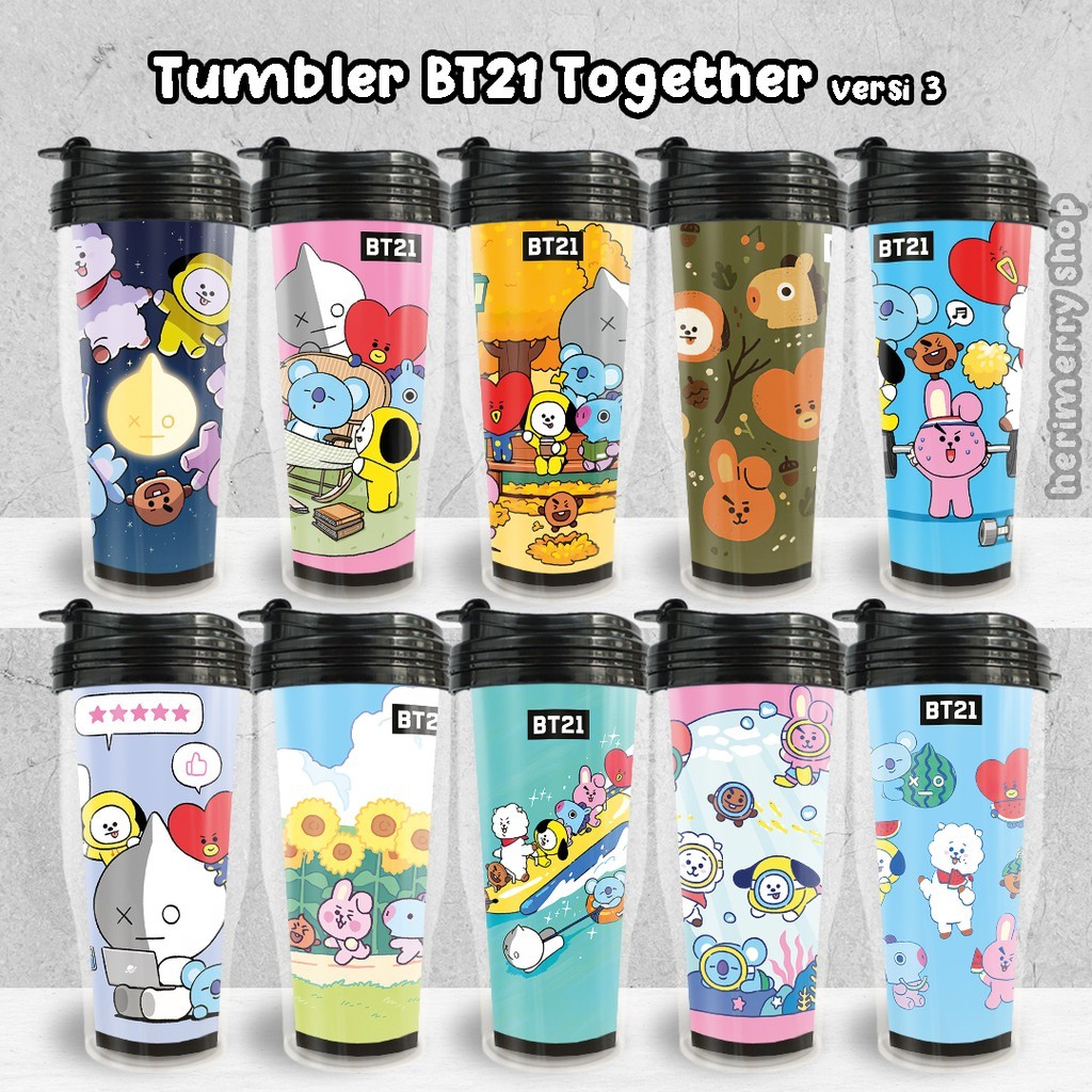 Bt21 Together Tumbler (Version 3) - Merchandise KPOP Souvenir Drinking ...