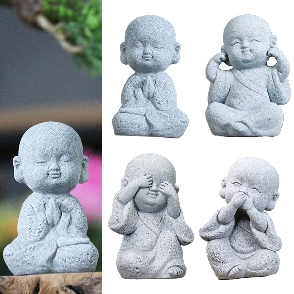 [Super] Little Monk Statue Chinese Style Sculpture Decoration Adorable ...