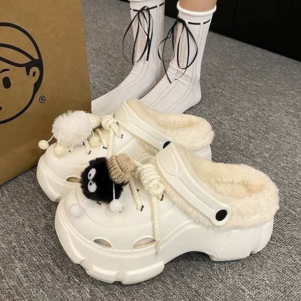 crocs crocs women Selipar kapas comel wanita 2024 baharu musim luruh ...