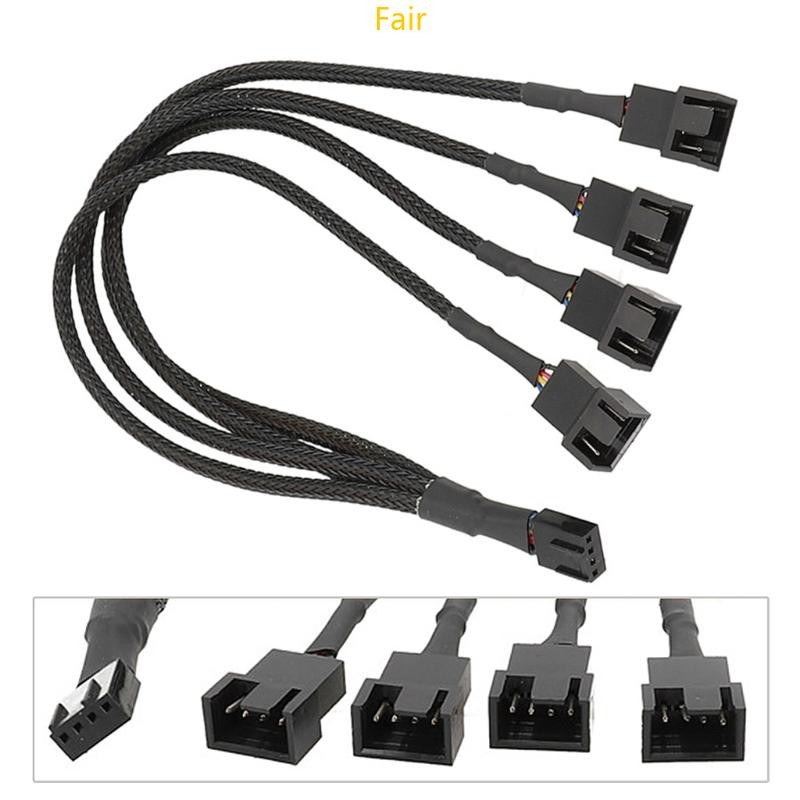 Fair 3 4 Way 4 Pin PWM Fan Splitter Cable PWM Fan Extension Cable for ...