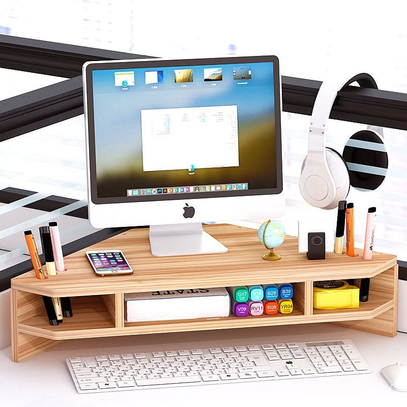 Desk Storage Triangle Heightening Rack Office Goods Work Position Handy ...