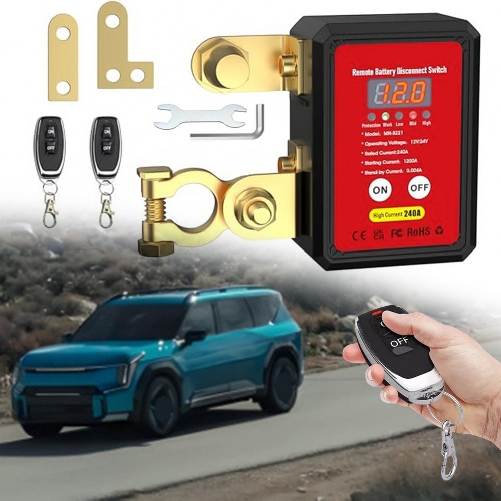 Remote Battery Isolator Switch 12V with LED for Safe Vehicle Operation ...