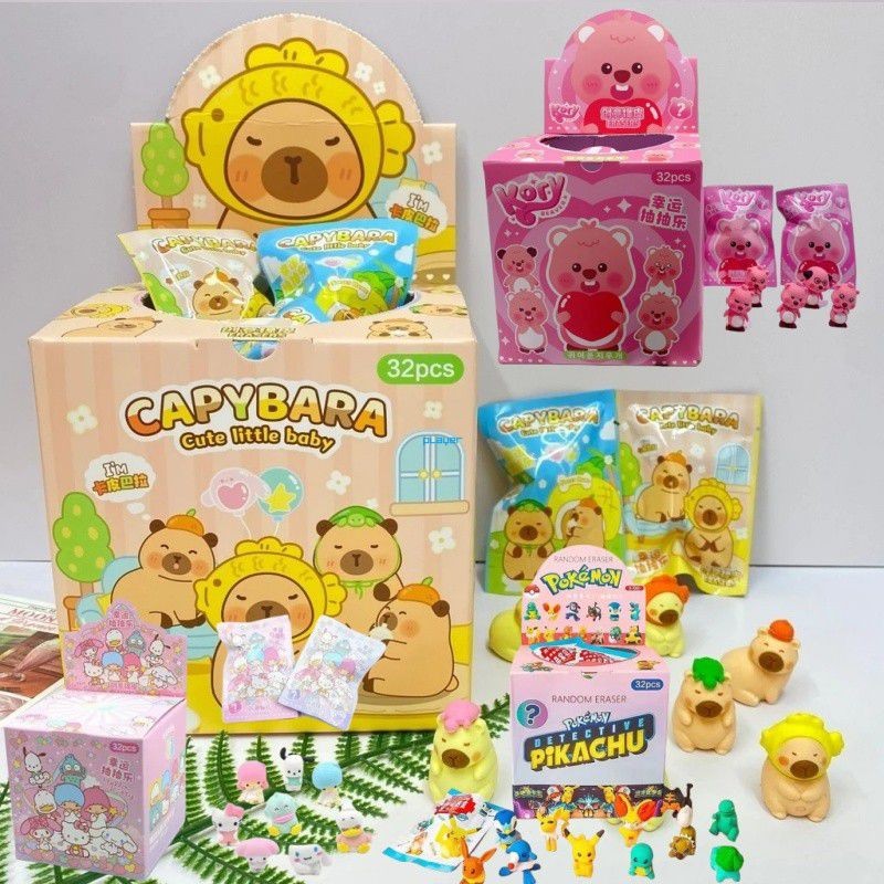 ⚡READY STOCK⚡ Capybara Eraser Blind Box Sanrio Cartoon Cute 3D ...
