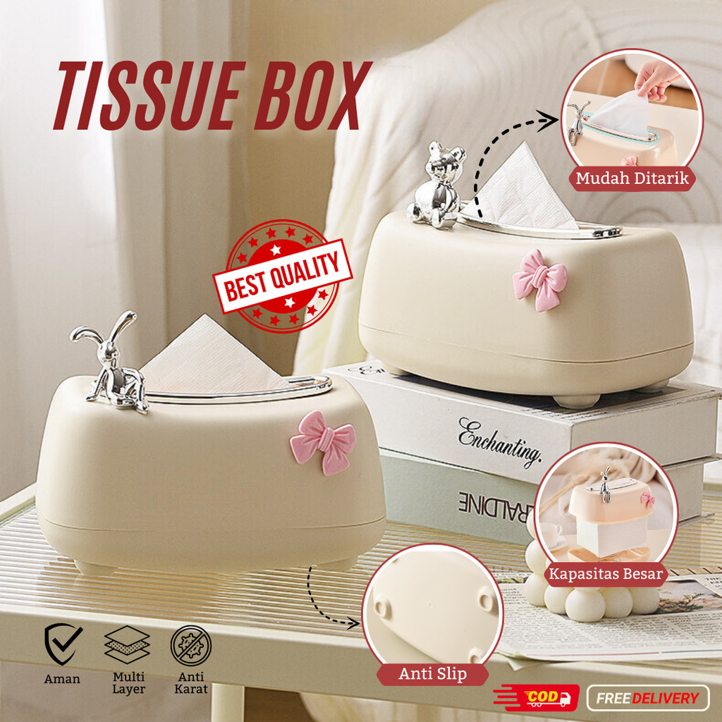 Modern Aesthetic Tissue Box Premium Bear or Rabbit Tissue Box ...