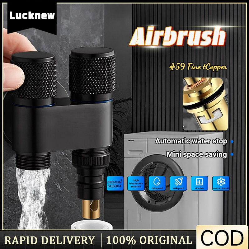 Dual Control Two Way Stop Angle Valve Bathroom Toilet Washing Machine ...