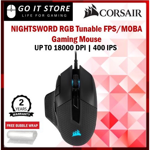 CORSAIR Nightsword RGB Tunable FPS/MOBA Gaming Mouse iCUE (CH-9306011 ...