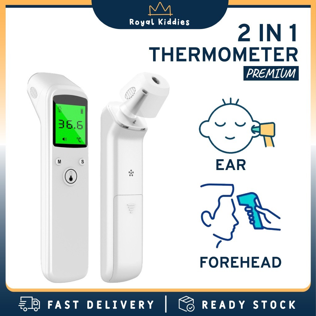 Ready Stock 2IN1 Forehead & Ear Digital Infrared Temperature Scanner ...
