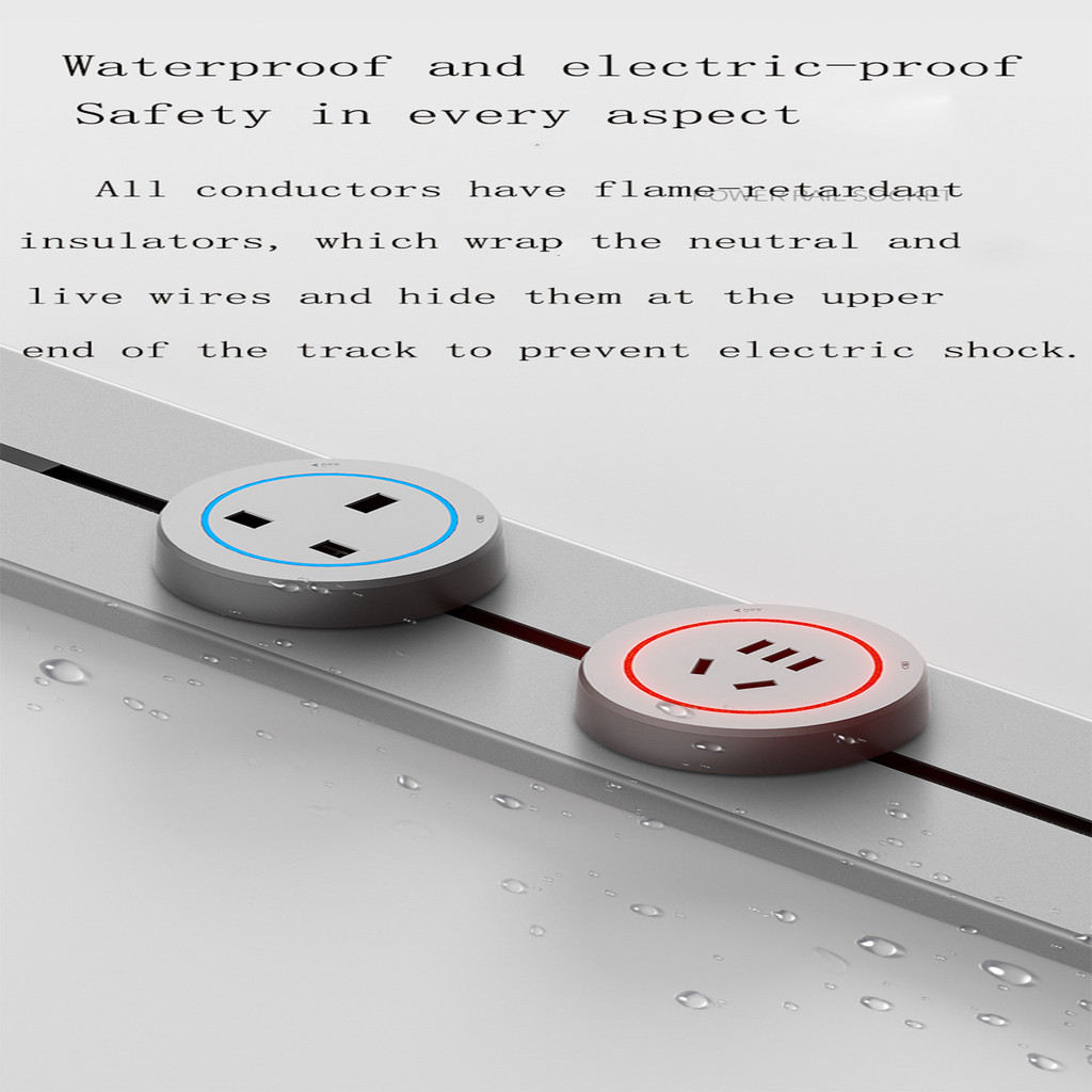 Portable desktop track socket office conference table track power strip ...