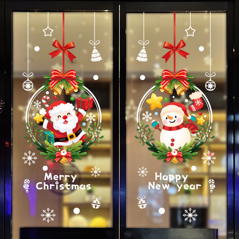 2025 Christmas Window Stickers Winter Christmas Socks Snowflake ...