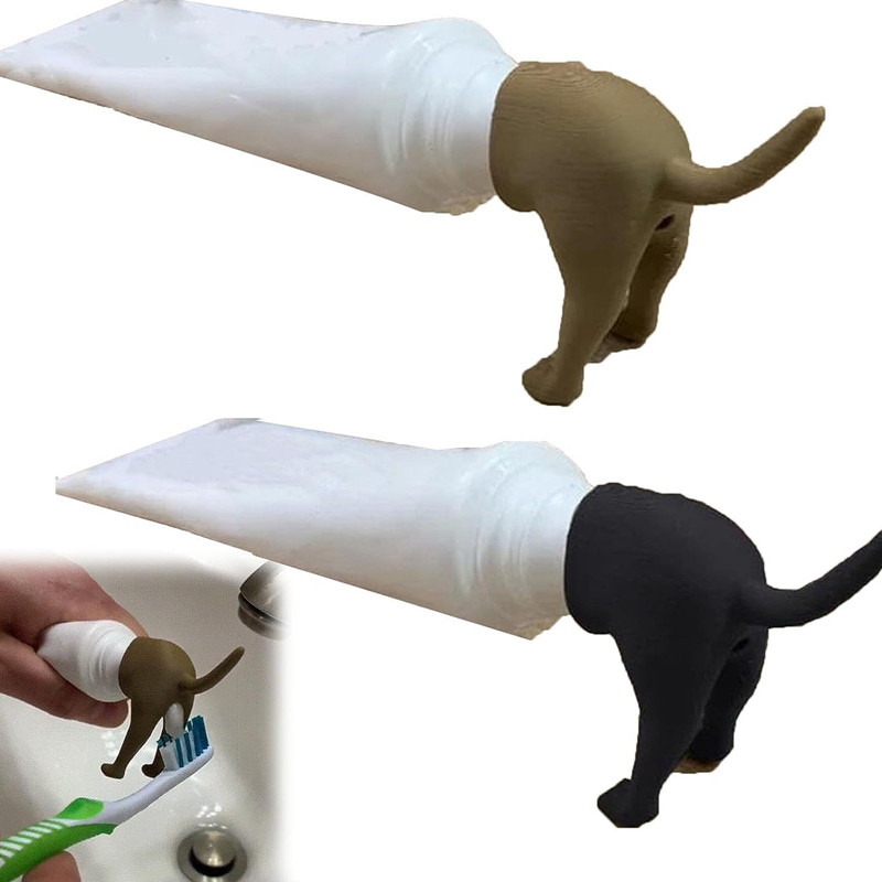 BCF Pooping Dog Butt Toothpaste Topper, Self Closing Toothpaste Caps ...