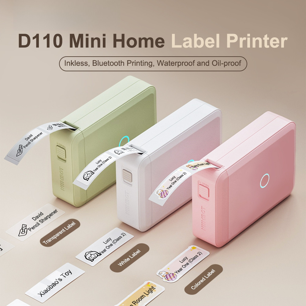 NIIMBOT D110 Label Maker Machine With Tape, Small Thermal Sticker Printer Portable Bluetooth ...