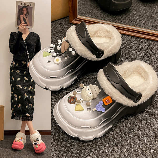 crocs crocs women Kasut lubang yang hangat dan baldu untuk wanita ...