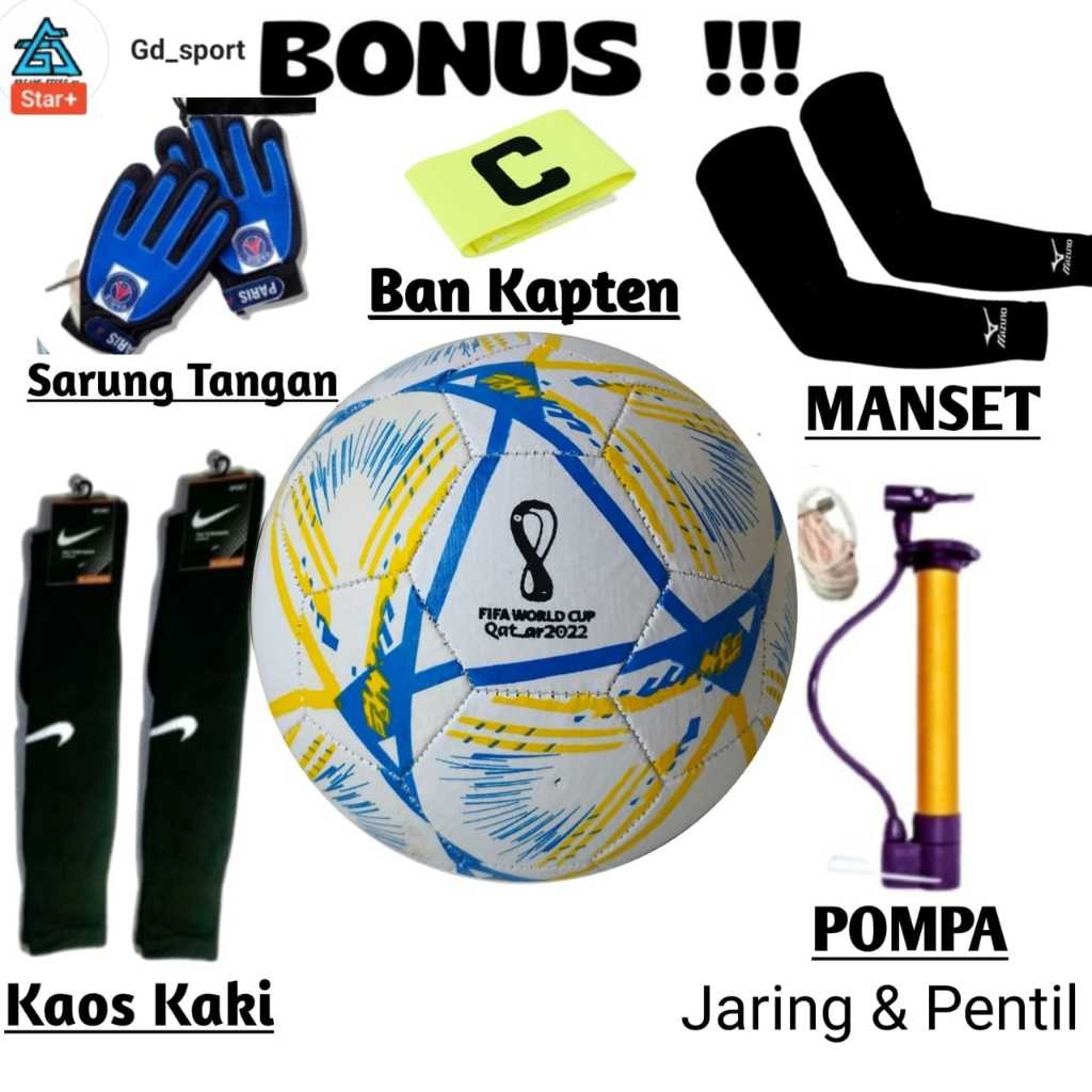 Soccer Ball Size 5 Pildun Yellow Bliter Kids Bonus Nipple Net Pump ...