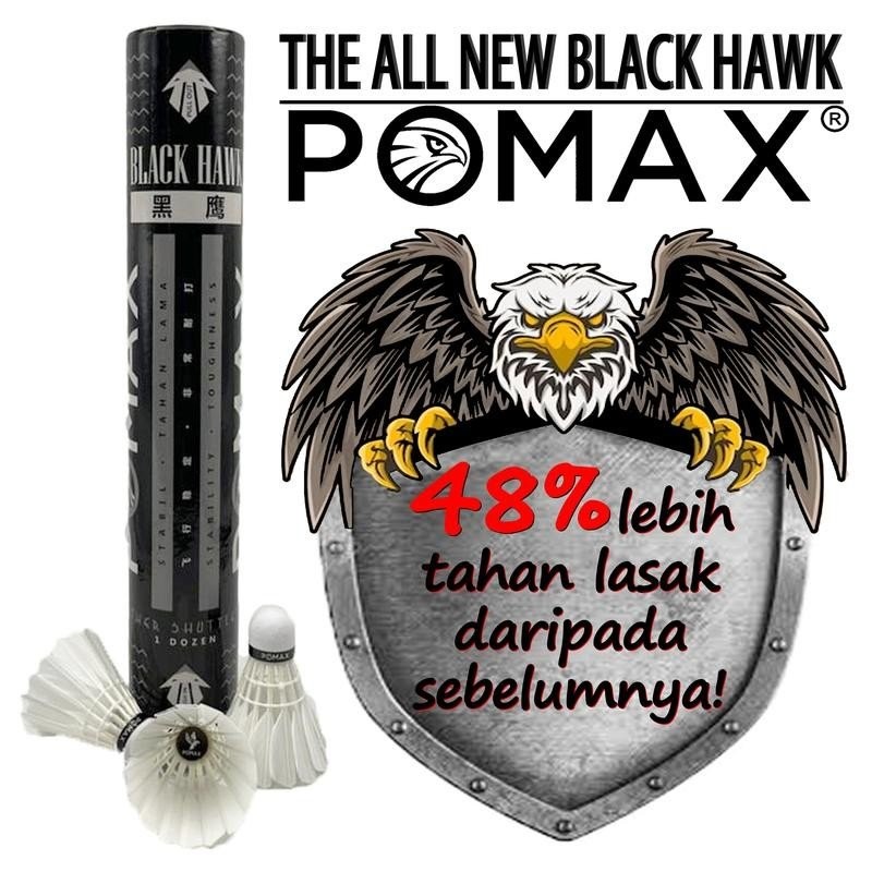 Pomax Badminton Shuttlecocks Black Hawk (Durable Performance Shuttle ...