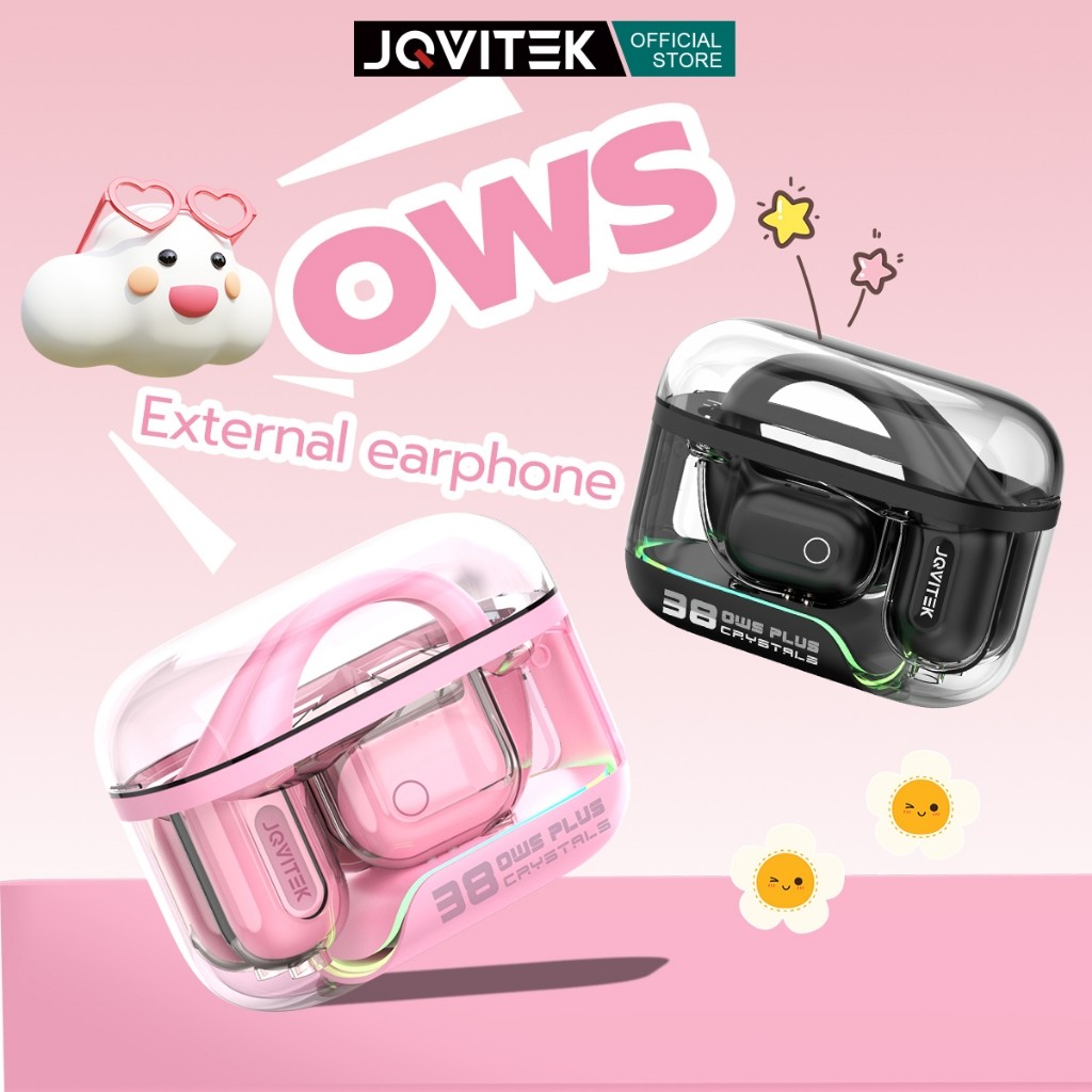 JQVITEK OWS Crystals Sport Leisure Wireless EarHook V8 Bluetooth Noise ...